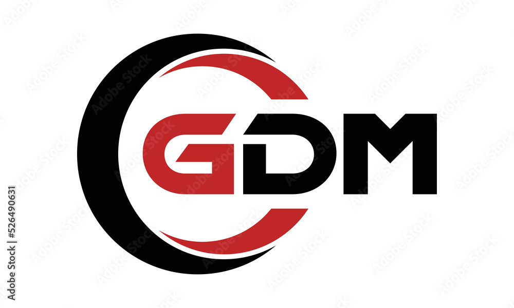 GDM three letter swoosh logo design vector template | monogram logo ...