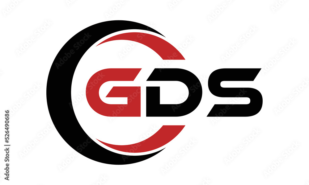 GDS three letter swoosh logo design vector template | monogram logo ...