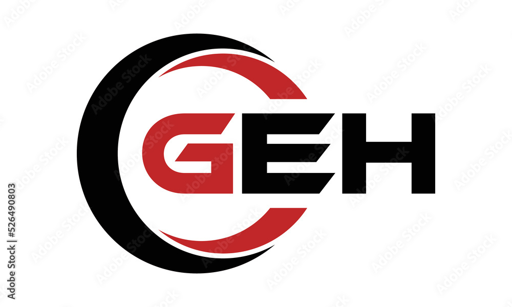 GEH three letter swoosh logo design vector template | monogram logo ...