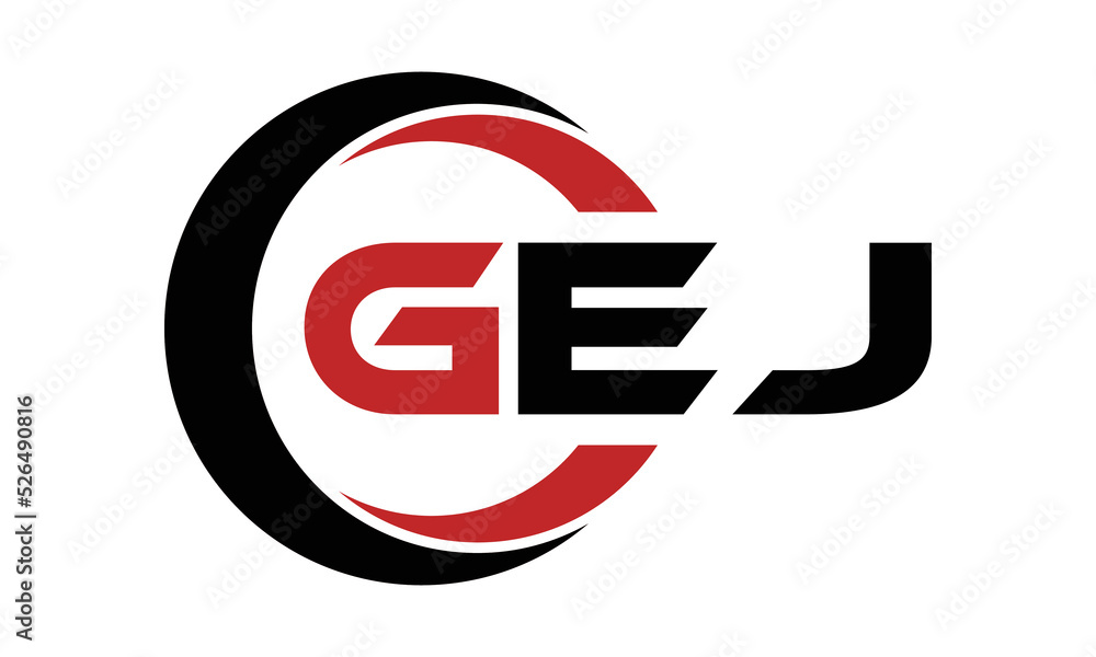GEJ three letter swoosh logo design vector template | monogram logo ...
