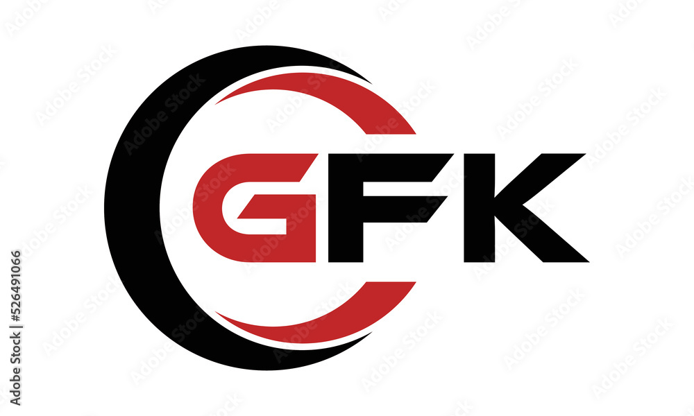 GFK three letter swoosh logo design vector template | monogram logo ...