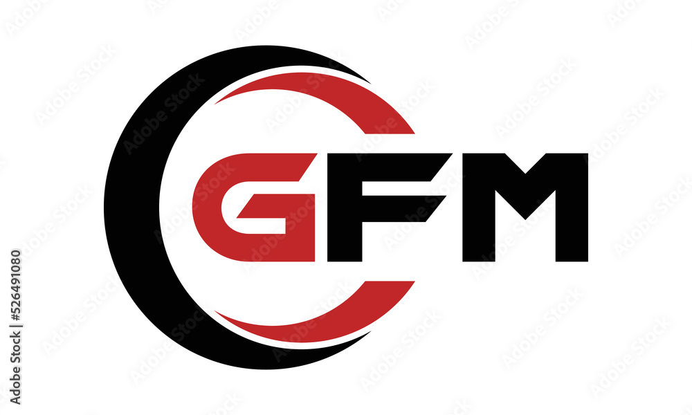 GFM three letter swoosh logo design vector template | monogram logo ...