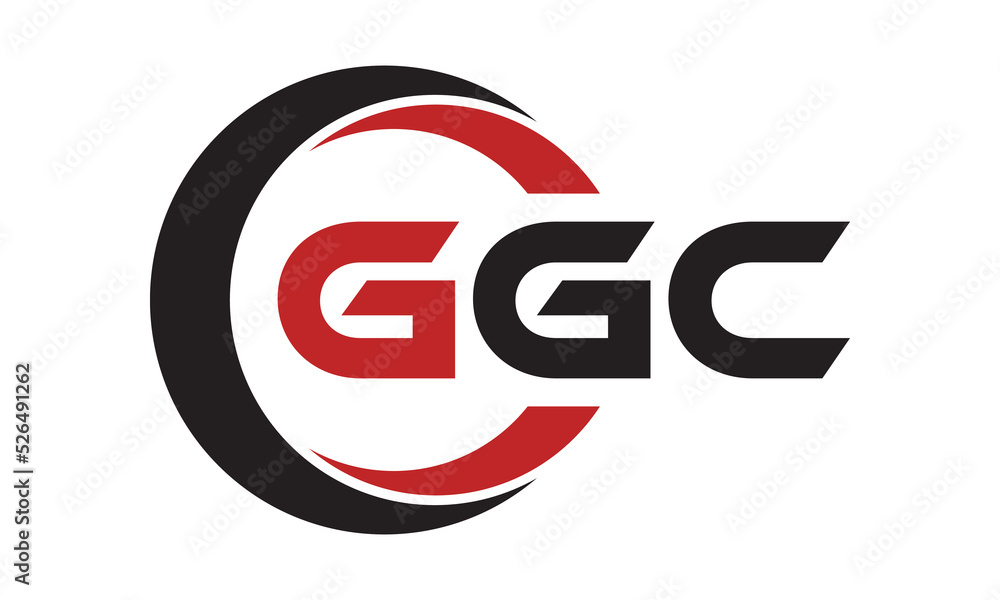 GGC three letter swoosh logo design vector template | monogram logo ...