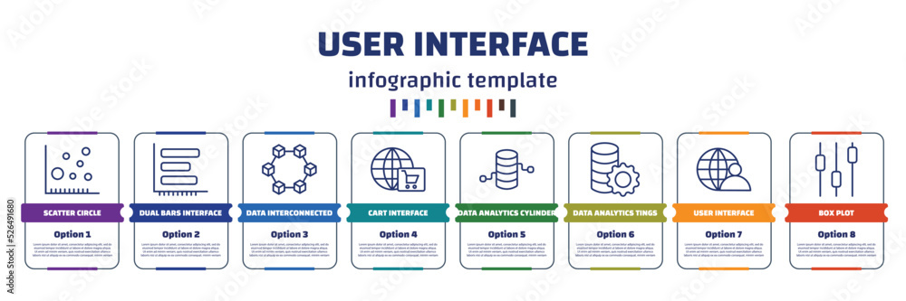 infographic template with icons and 8 options or steps. infographic for user interface concept ...