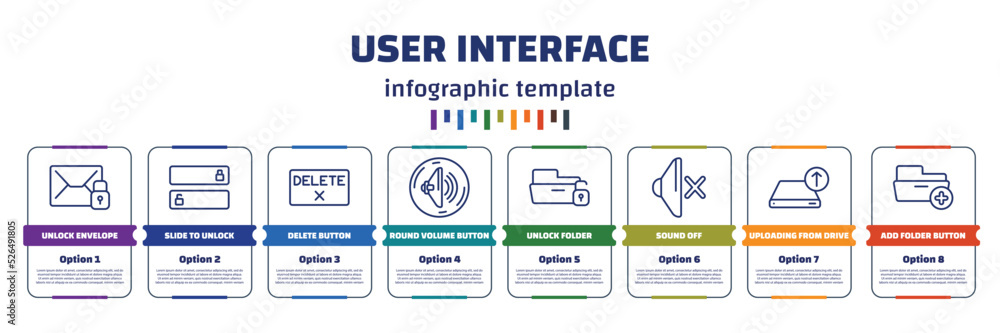 infographic template with icons and 8 options or steps. infographic for user interface concept ...