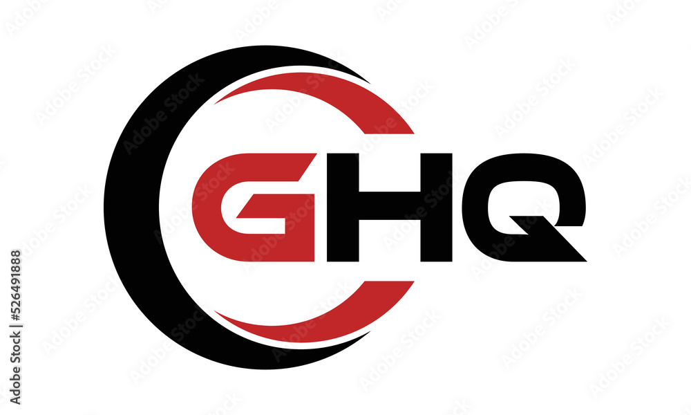 GHQ three letter swoosh logo design vector template | monogram logo ...