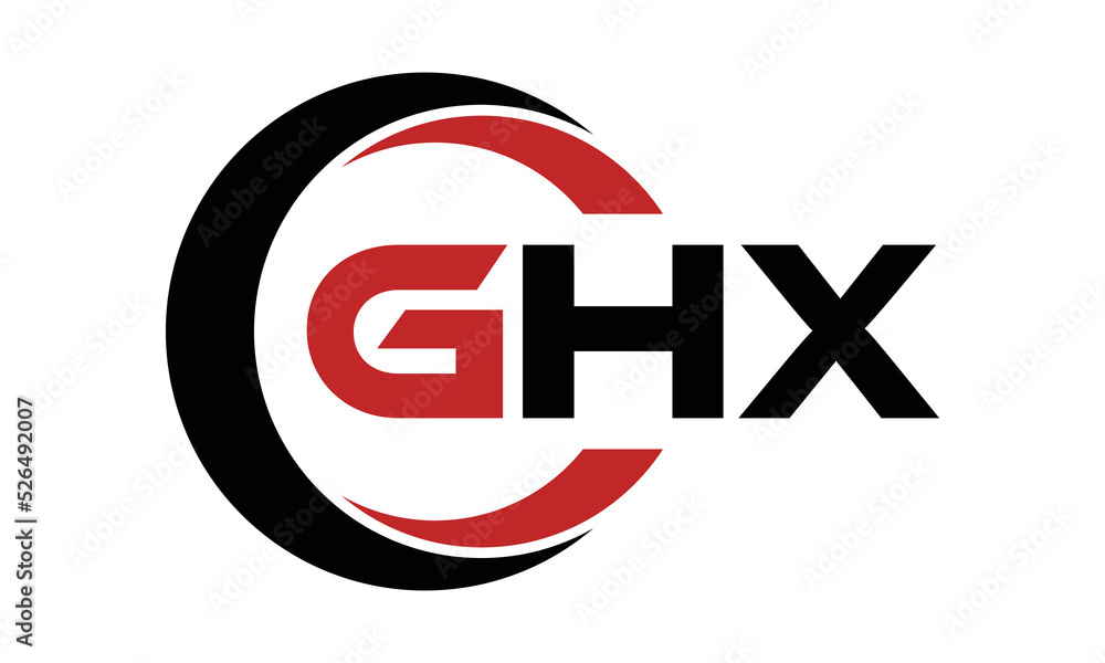 GHX three letter swoosh logo design vector template | monogram logo ...