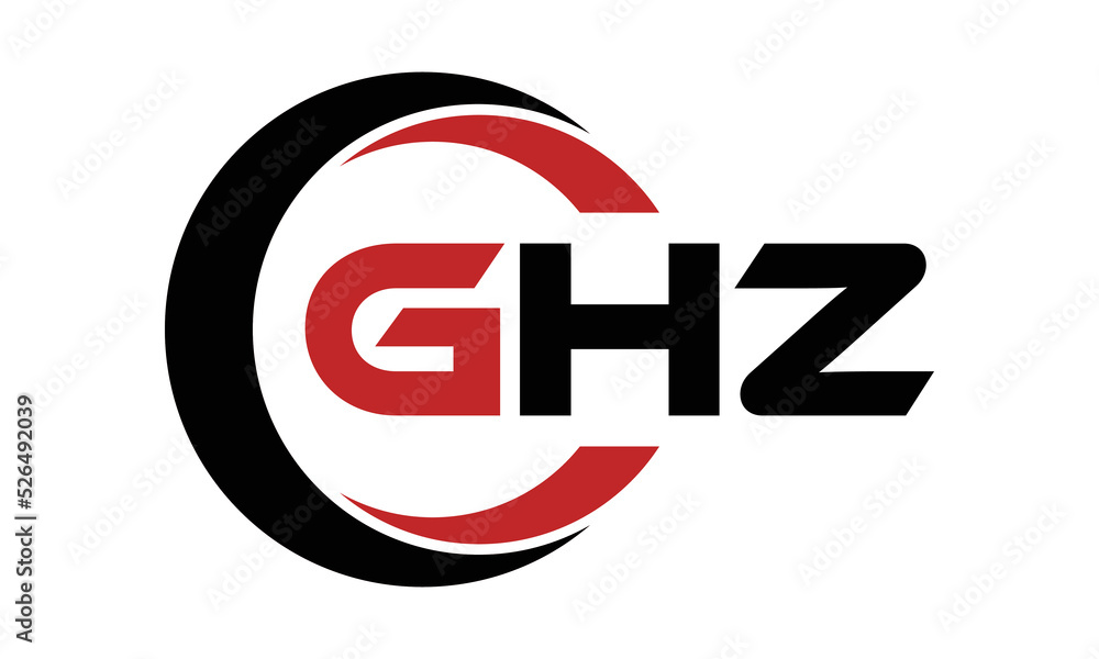 GHZ three letter swoosh logo design vector template | monogram logo ...