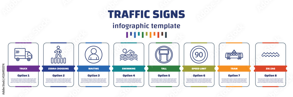 Vetor de infographic template with icons and 8 options or steps ...