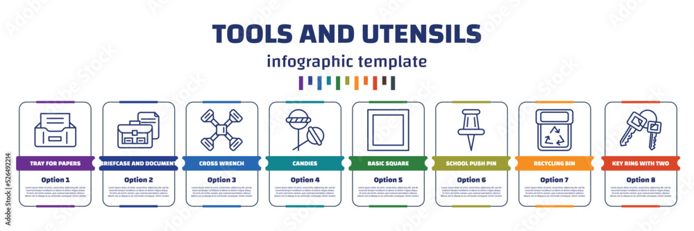 infographic template with icons and 8 options or steps. infographic for ...