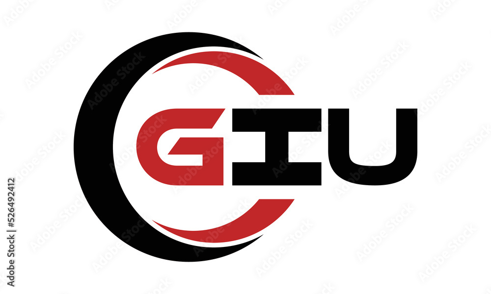 GIU three letter swoosh logo design vector template | monogram logo ...