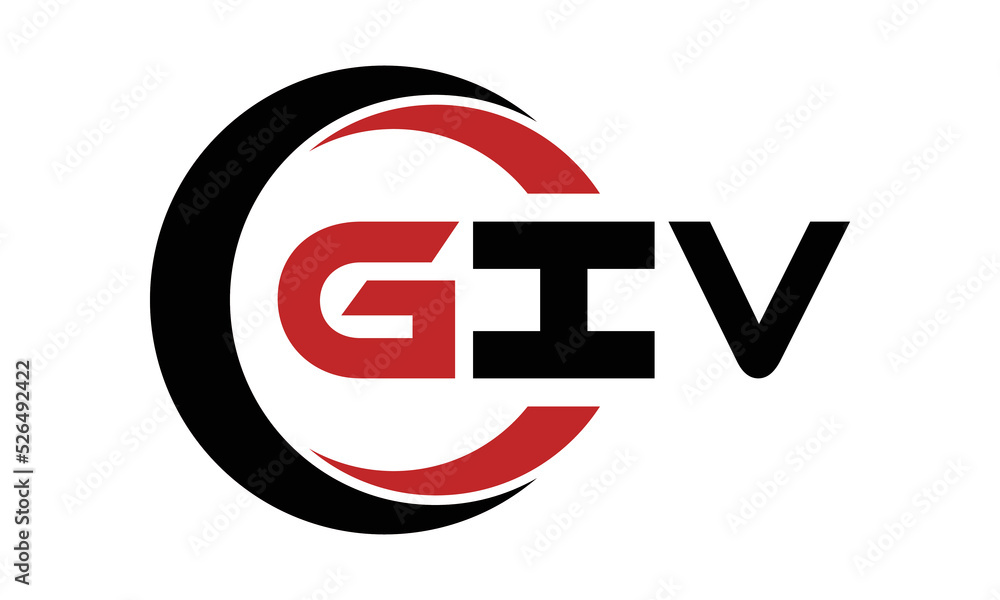 GIV three letter swoosh logo design vector template | monogram logo ...