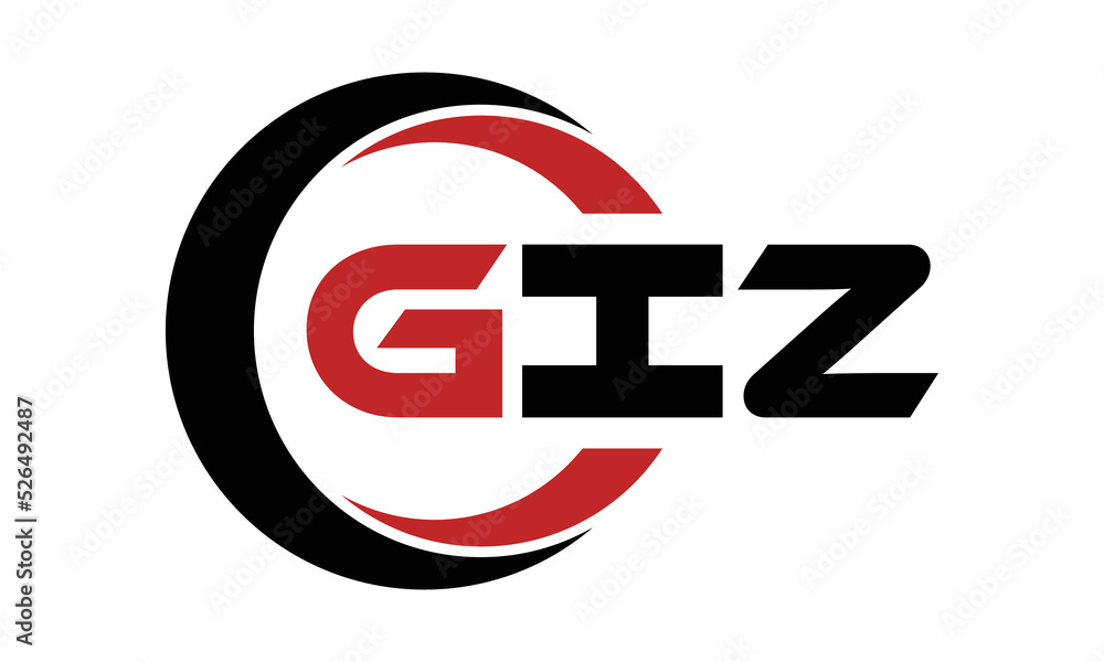 GIZ three letter swoosh logo design vector template | monogram logo ...
