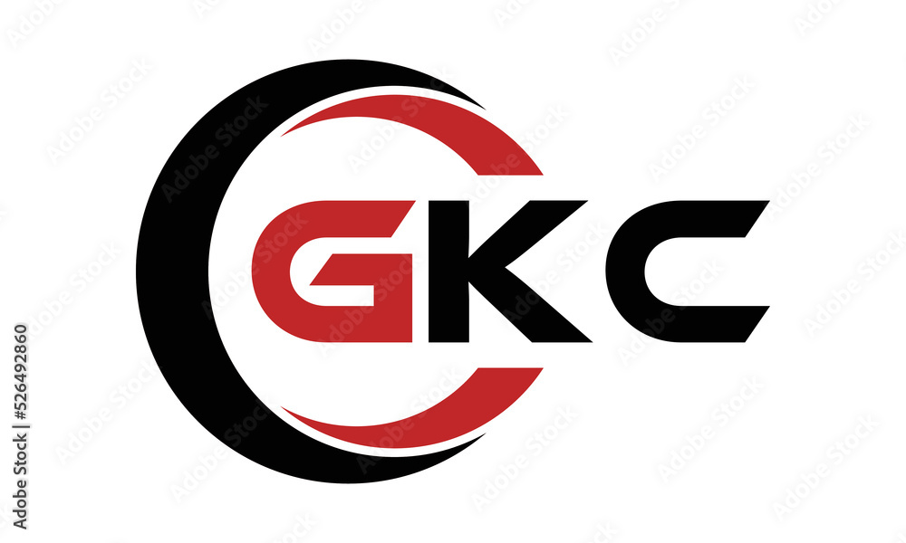 GKC three letter swoosh logo design vector template | monogram logo ...