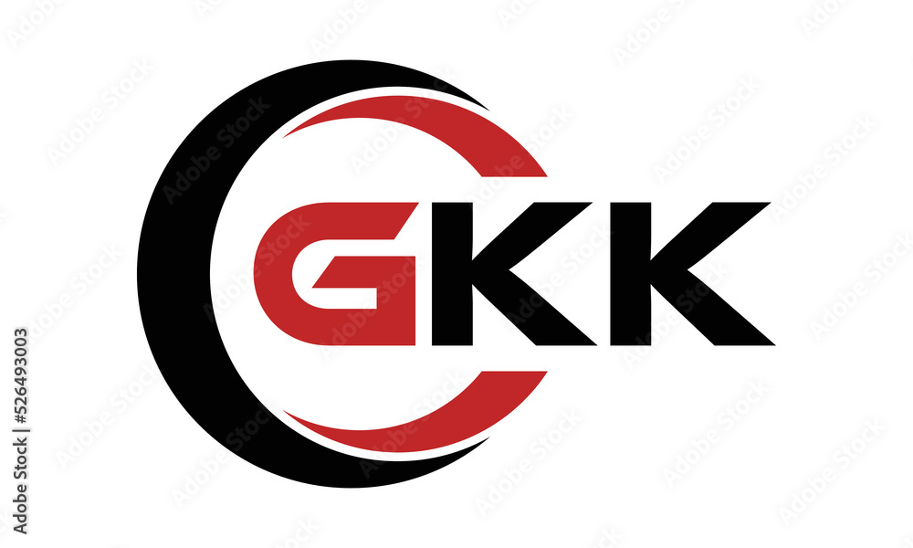 GKK three letter swoosh logo design vector template | monogram logo ...