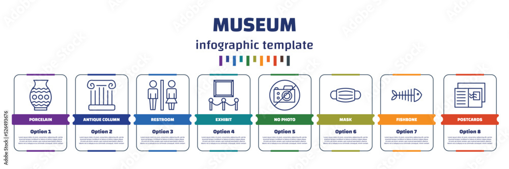 Vetor de infographic template with icons and 8 options or steps ...