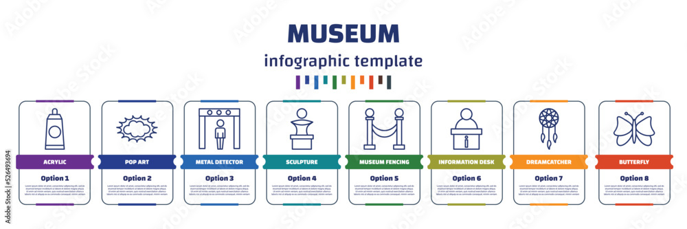 Vetor de infographic template with icons and 8 options or steps ...