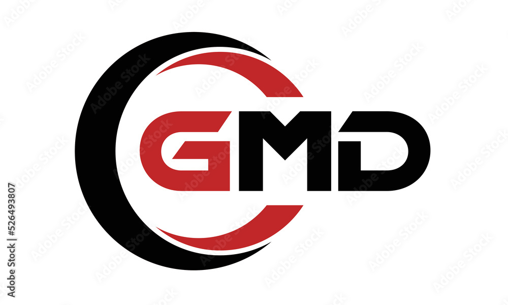 GMD three letter swoosh logo design vector template | monogram logo ...