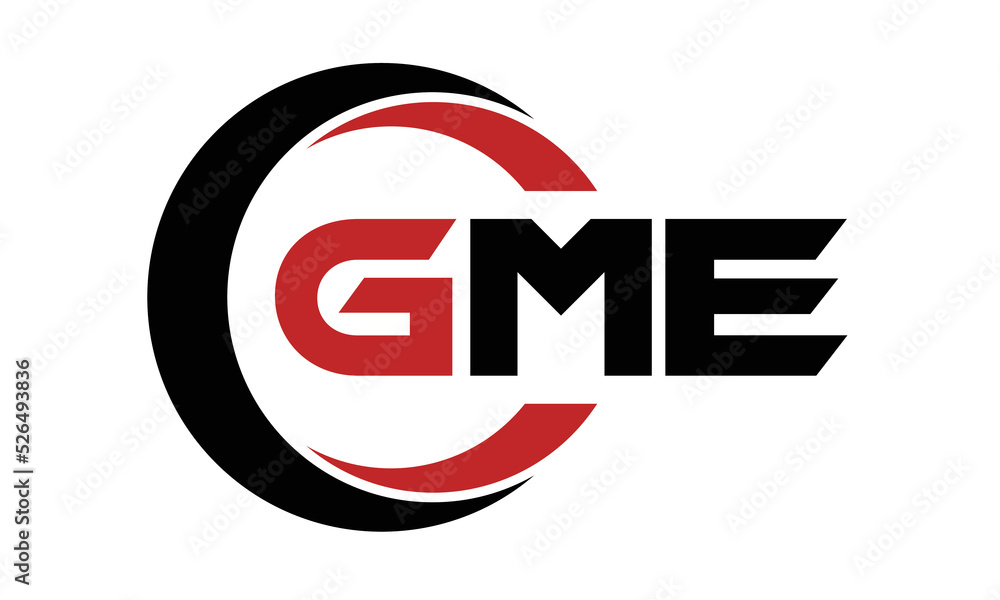 GME three letter swoosh logo design vector template | monogram logo ...