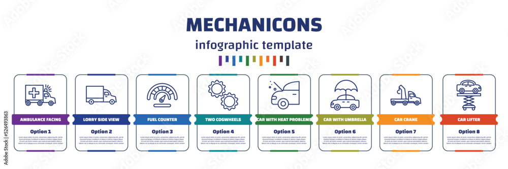 infographic template with icons and 8 options or steps. infographic for ...