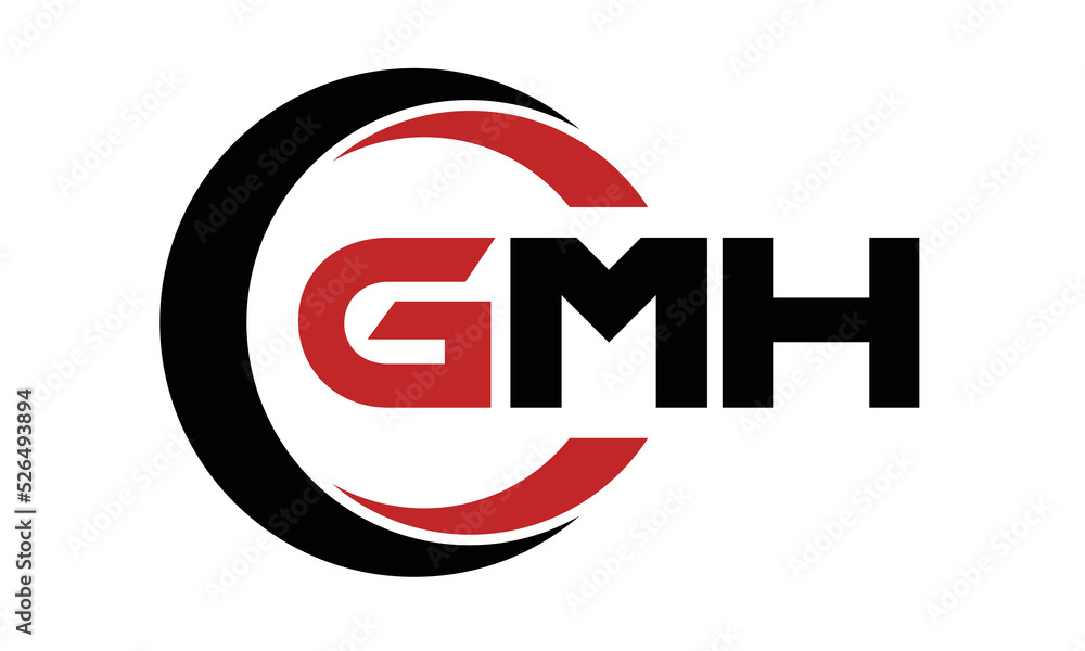 GMH three letter swoosh logo design vector template | monogram logo ...