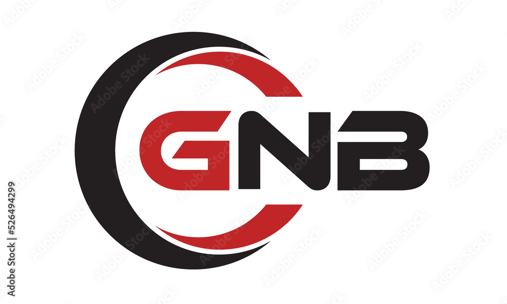 GNB three letter swoosh logo design vector template | monogram logo ...