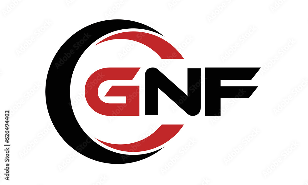 GNF three letter swoosh logo design vector template | monogram logo | abstract logo | wordmark ...