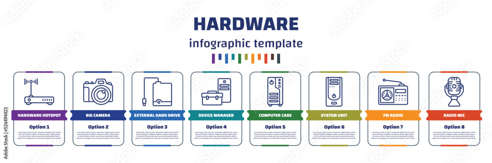 infographic template with icons and 8 options or steps. infographic for ...