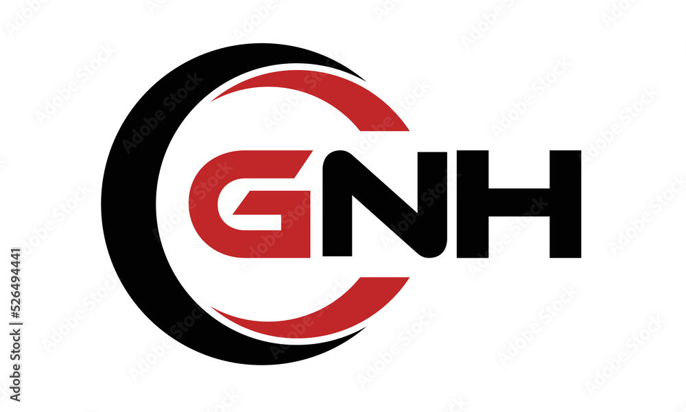 GNH three letter swoosh logo design vector template | monogram logo ...