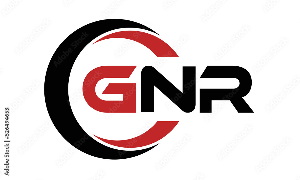 GNR three letter swoosh logo design vector template | monogram logo ...