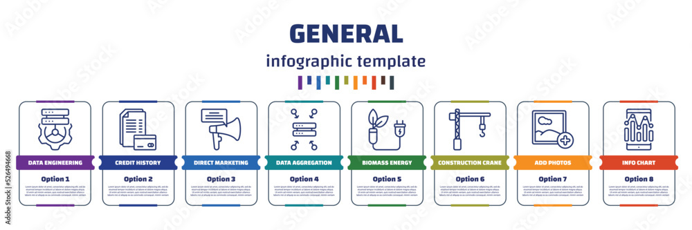 Vektorová grafika „infographic template with icons and 8 options or ...