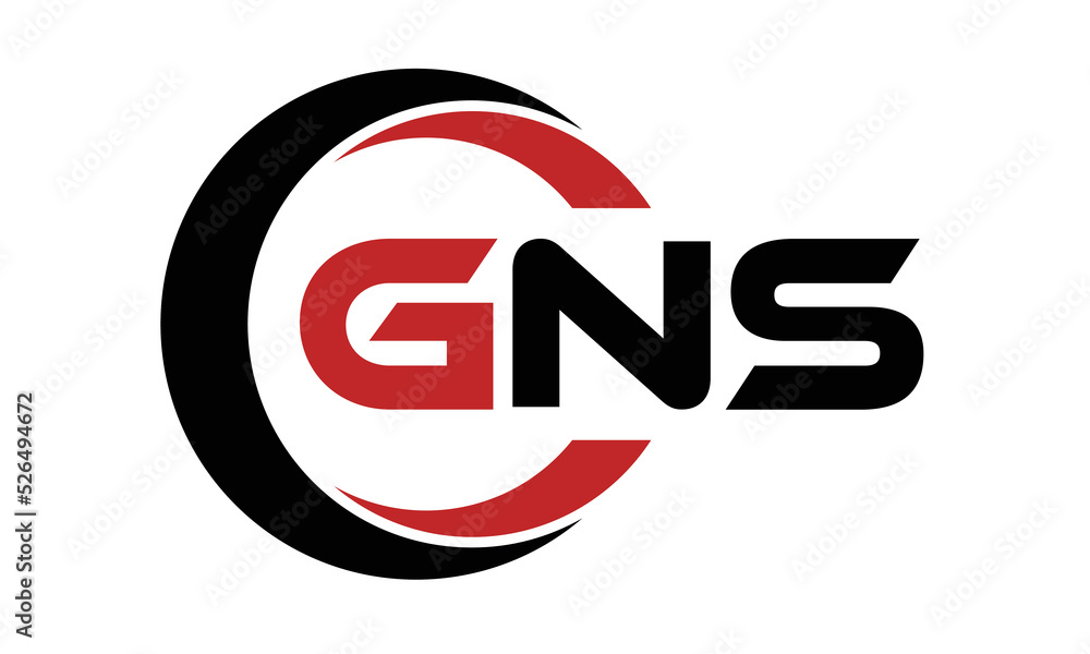 GNS three letter swoosh logo design vector template | monogram logo ...