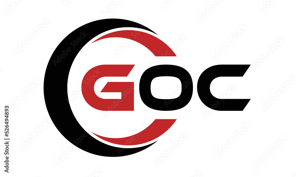 GOC three letter swoosh logo design vector template | monogram logo ...
