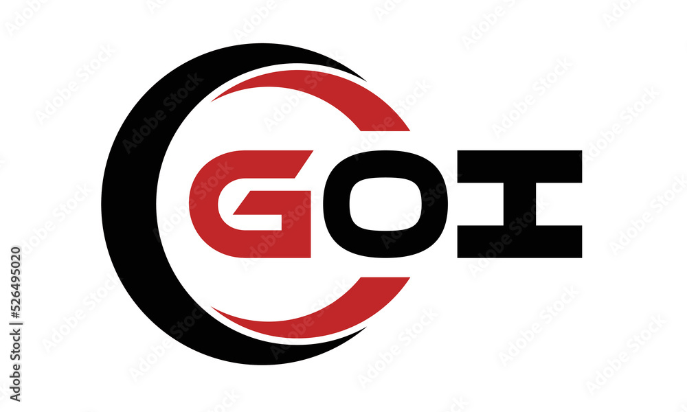 GOI three letter swoosh logo design vector template | monogram logo ...