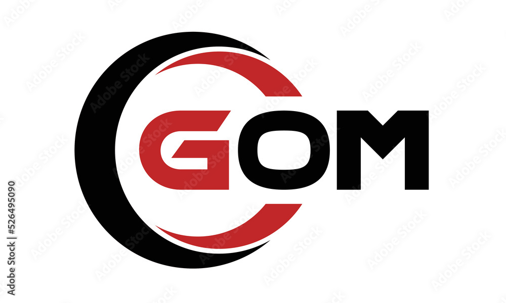 GOM three letter swoosh logo design vector template | monogram logo ...