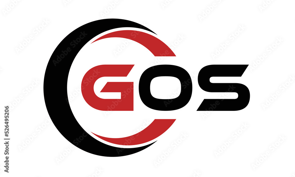 GOS three letter swoosh logo design vector template | monogram logo ...