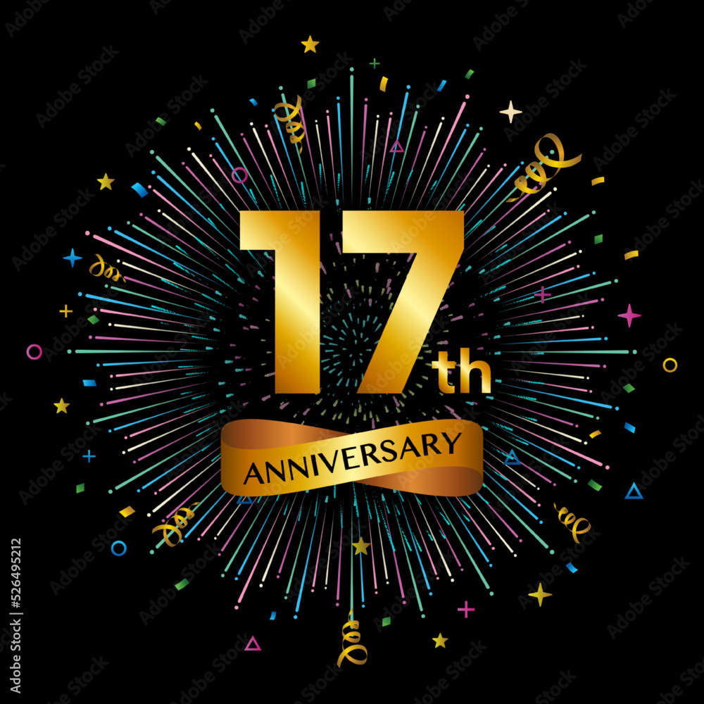17th anniversary celebration logotype. Golden anniversary celebration ...