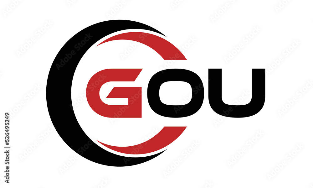 GOU three letter swoosh logo design vector template | monogram logo ...