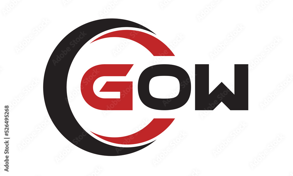 GOW three letter swoosh logo design vector template | monogram logo ...
