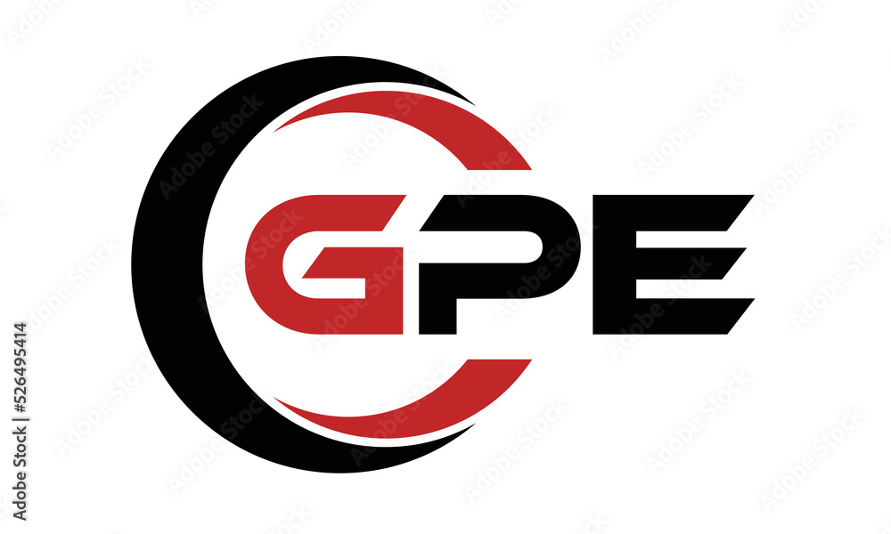 GPE three letter swoosh logo design vector template | monogram logo ...
