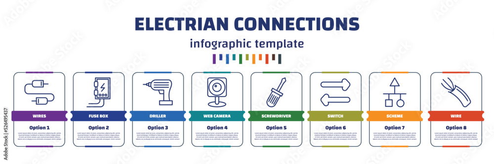 Vetor de infographic template with icons and 8 options or steps ...