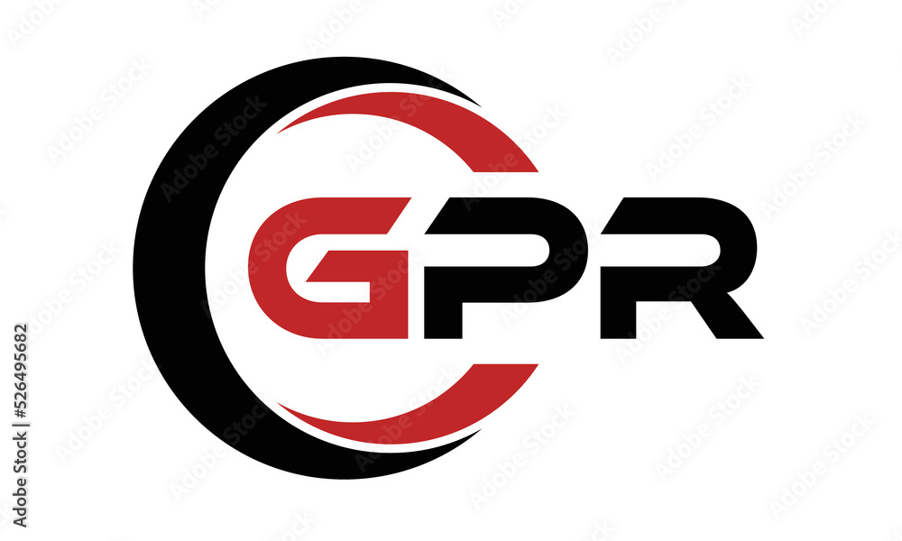 GPR three letter swoosh logo design vector template | monogram logo ...