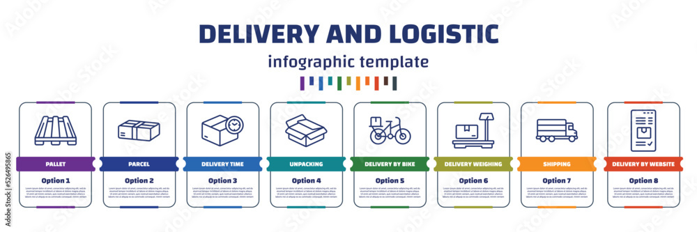 Vetor de infographic template with icons and 8 options or steps ...
