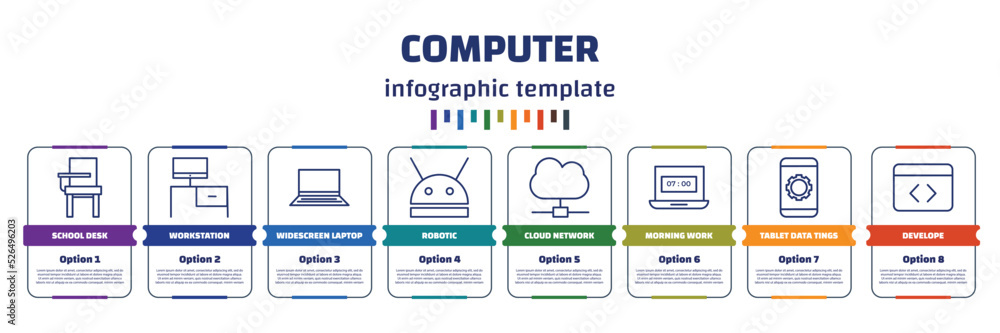 infographic template with icons and 8 options or steps. infographic for ...