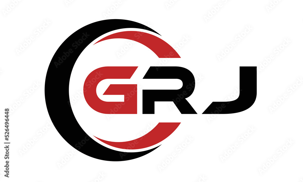 GRJ three letter swoosh logo design vector template | monogram logo ...