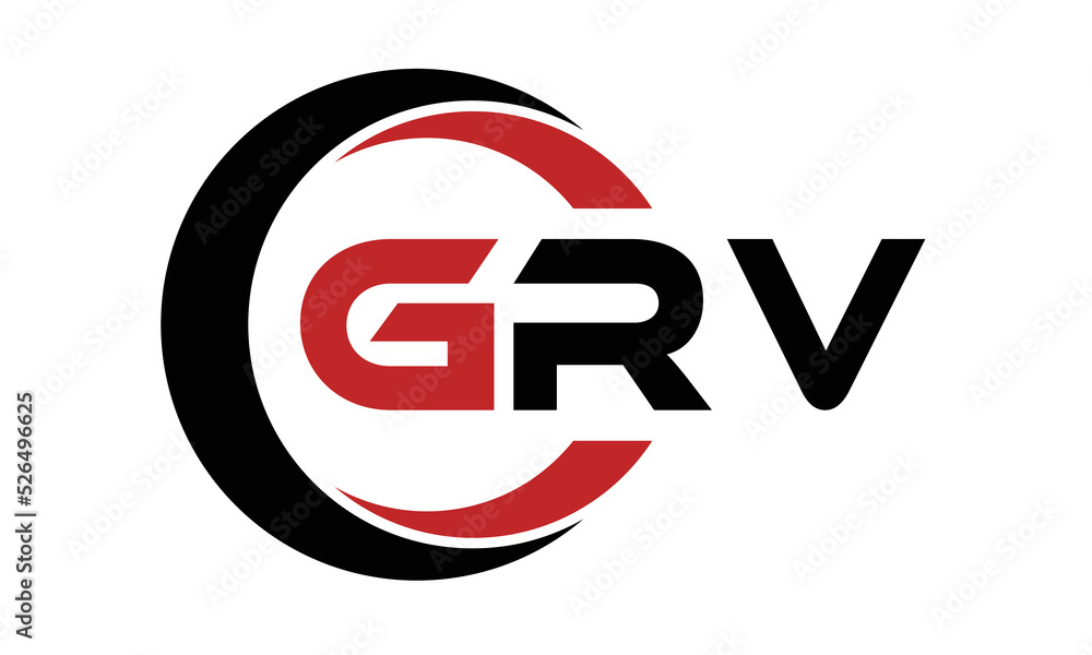 GRV three letter swoosh logo design vector template | monogram logo ...