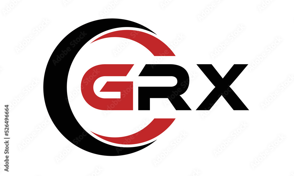 GRX three letter swoosh logo design vector template | monogram logo ...