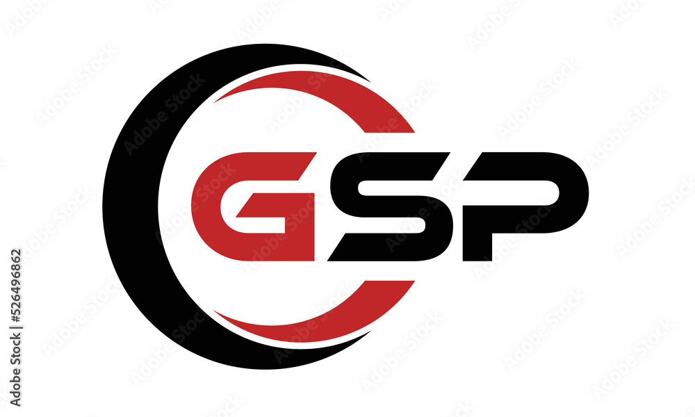 GSP three letter swoosh logo design vector template | monogram logo ...