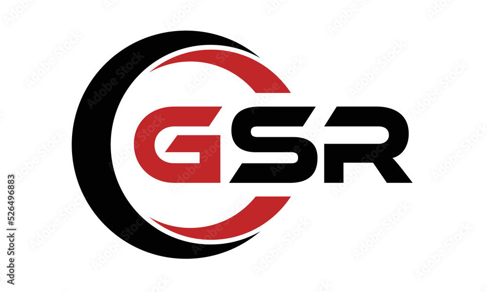 GSR three letter swoosh logo design vector template | monogram logo ...