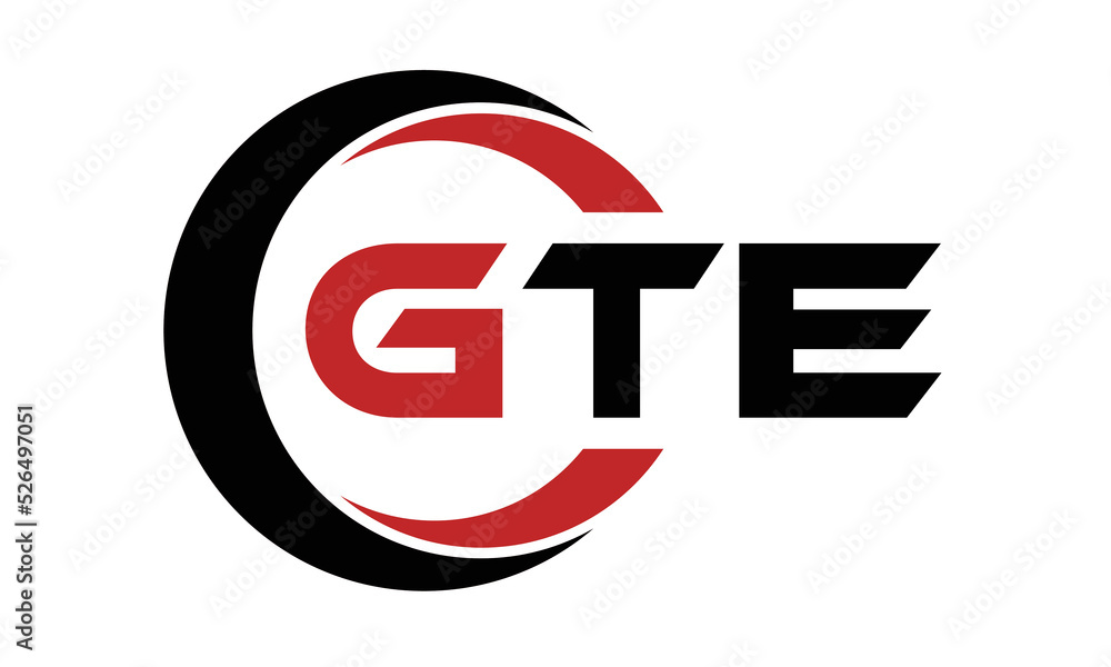 GTE three letter swoosh logo design vector template | monogram logo ...